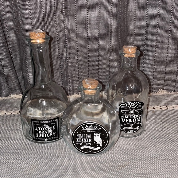 Target | Holiday | Target Potion Glass Bottles Set Of 3 | Poshmark